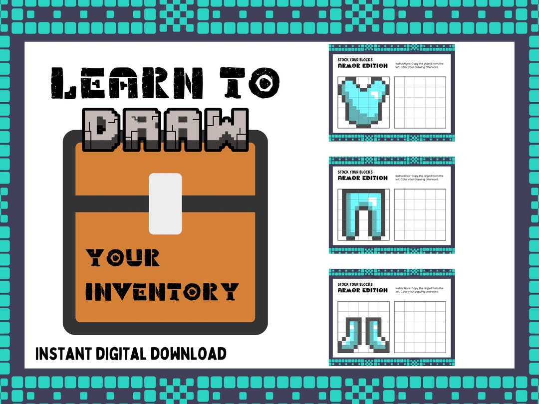 Printable Minecraft Inspired Drawing Grids for Kids How to Draw ...
