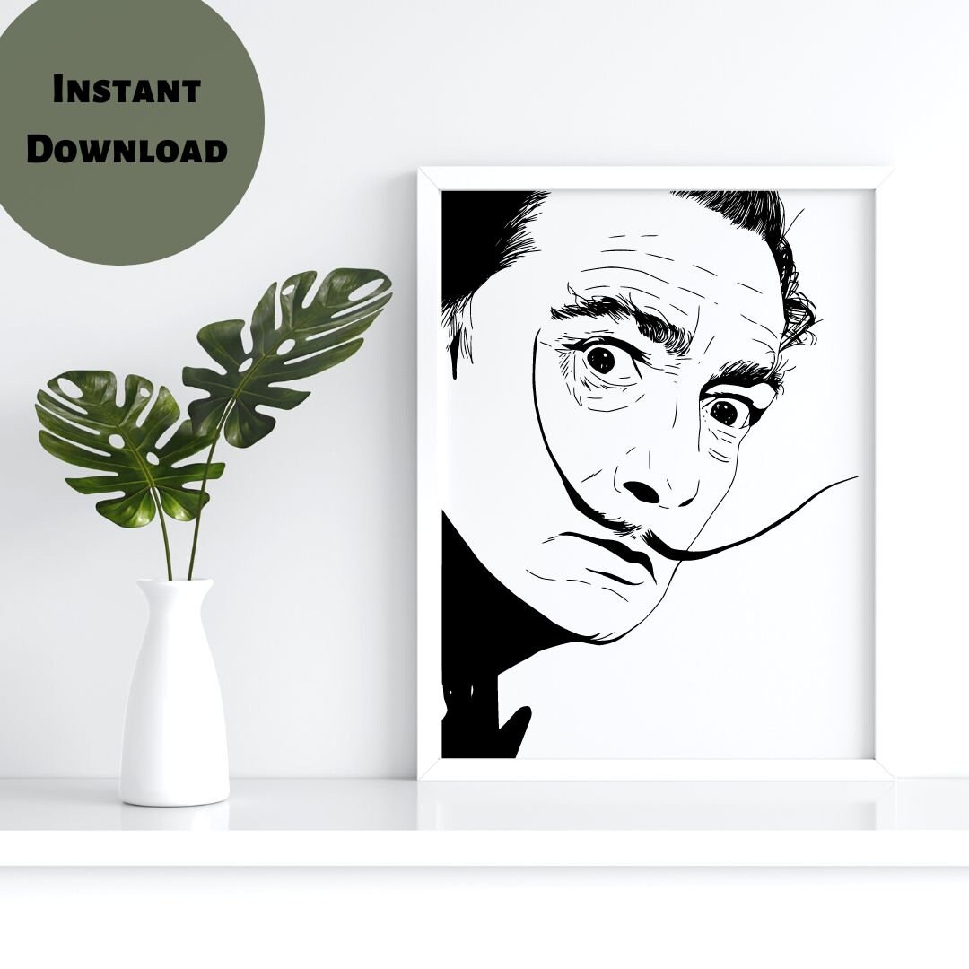 Salvador Dali | Print | Digital | SVG | Minimalist Design | Instant ...