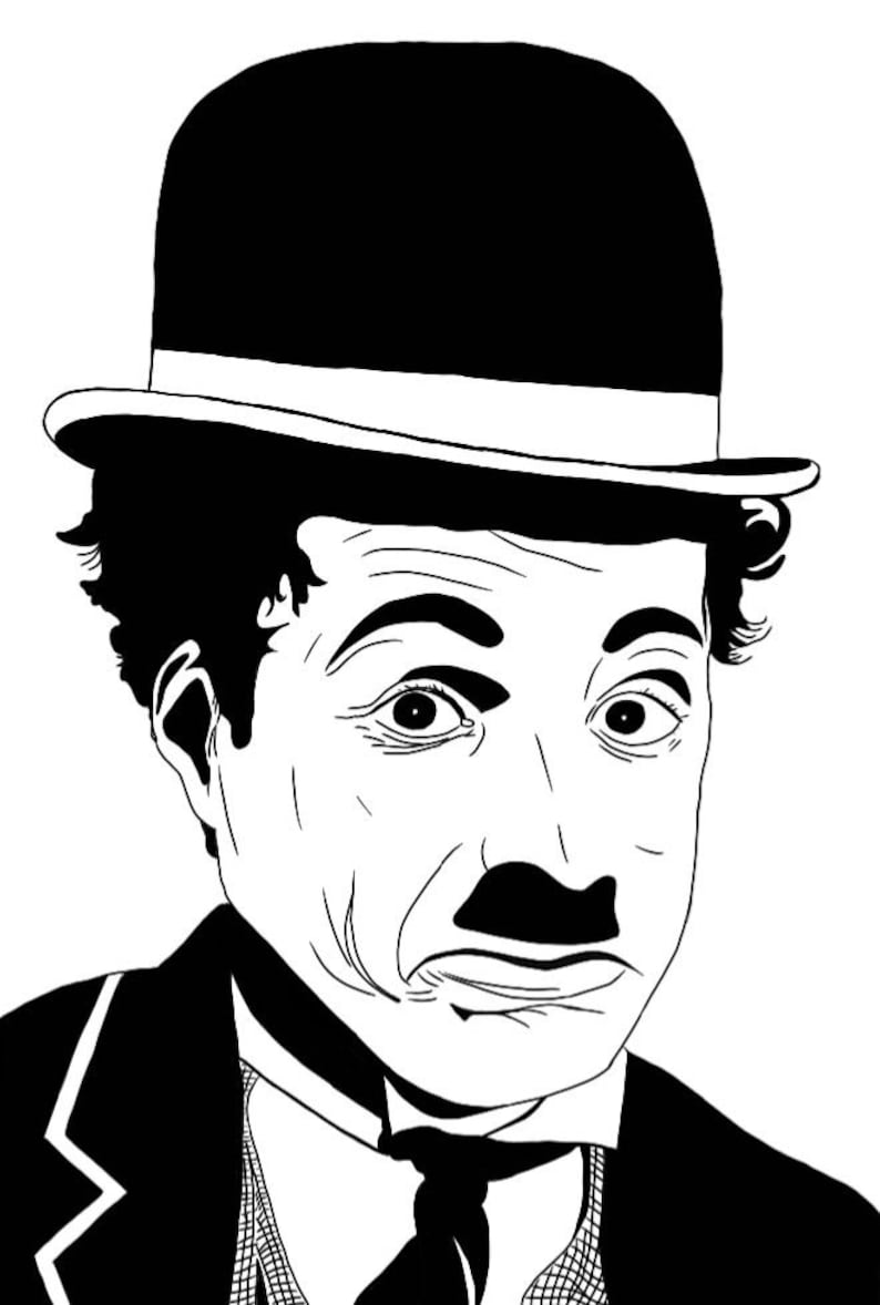 Charlie Chaplin | Print | Digital | SVG | Minimalist Design | Instant ...