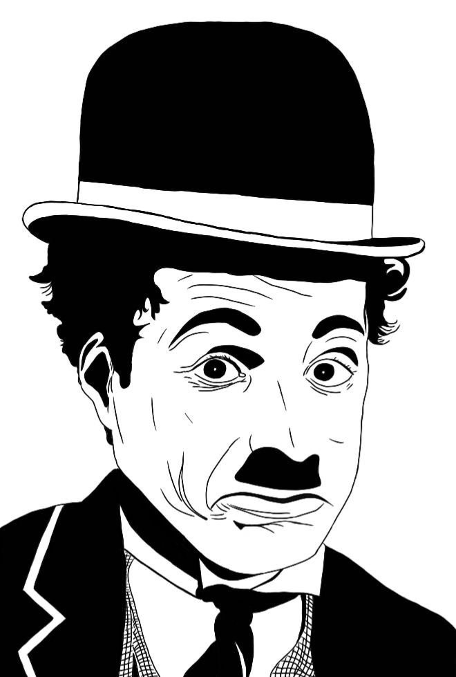 Charlie Chaplin Print Digital SVG Minimalist Design - Etsy