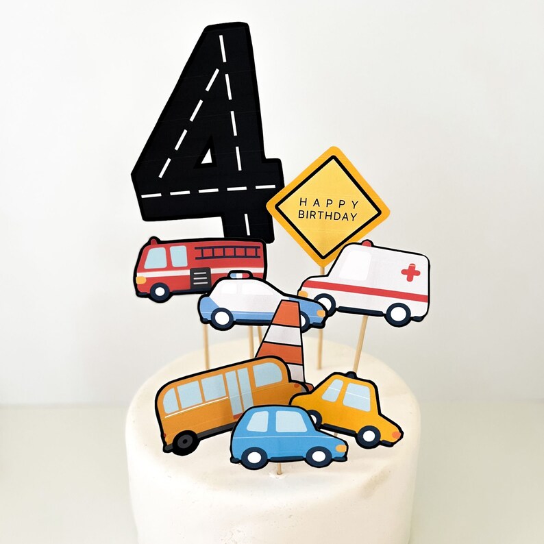 Transportation Party Cake Topper Printable Instant Download - Etsy