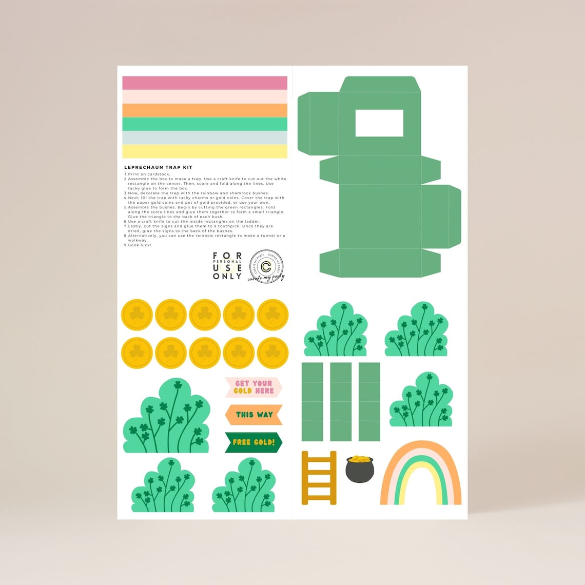 DIY Leprechaun Trap Kit Instant Download Printable - Etsy