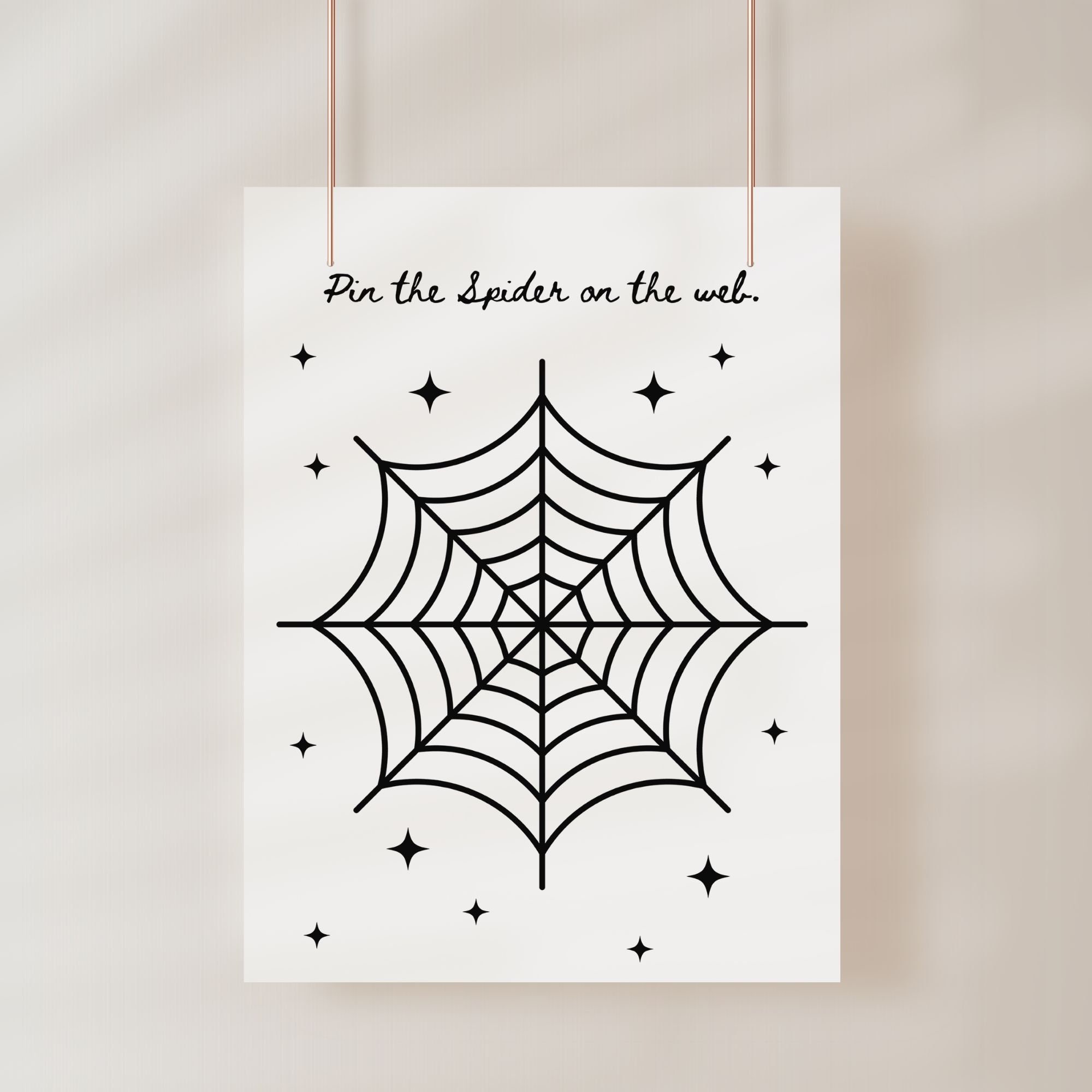 Pin the Spider on the Web Party Game Colorful Printable Instant ...