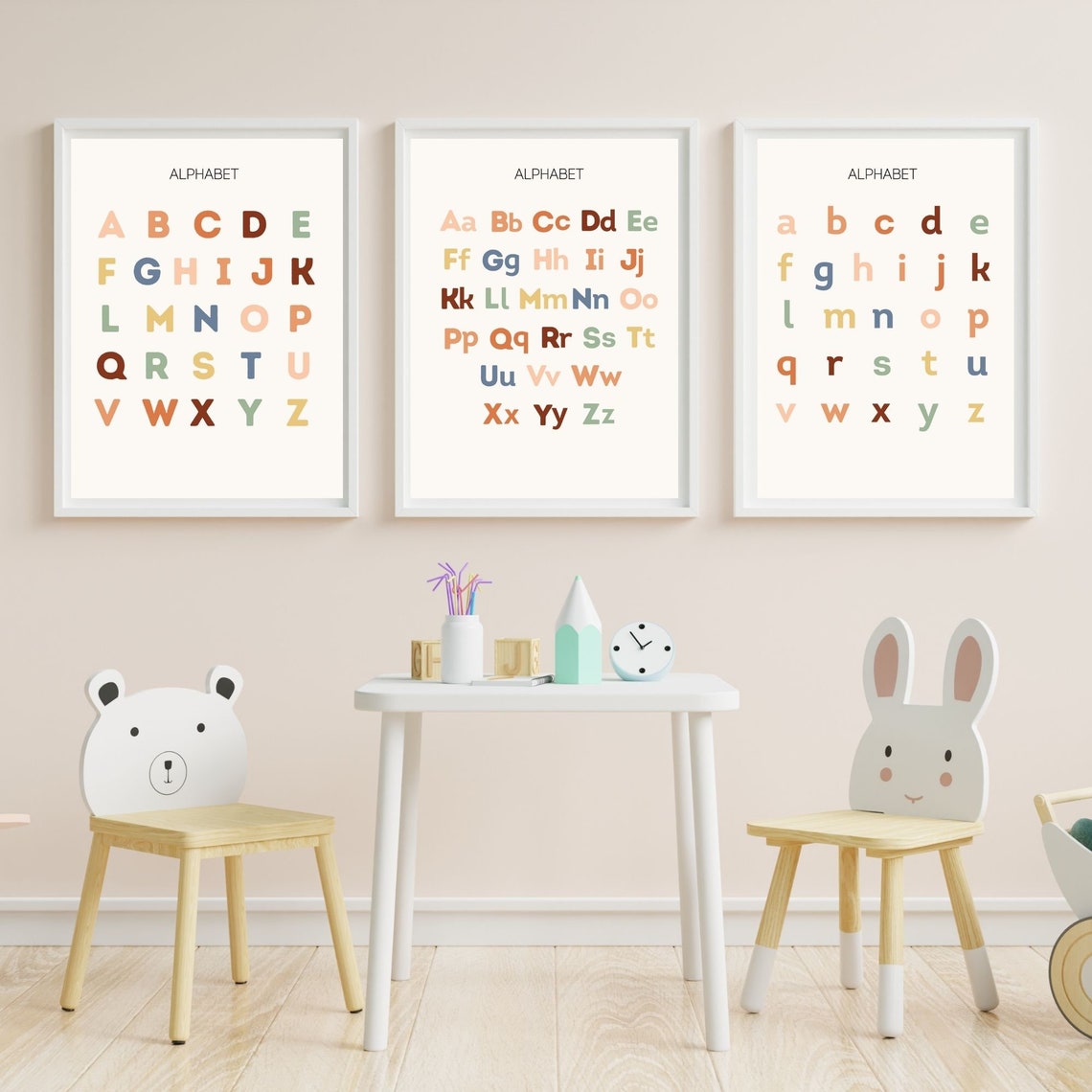 BOHO Alphabet ABC Educational Poster | Wall Art | Instant Download - Etsy