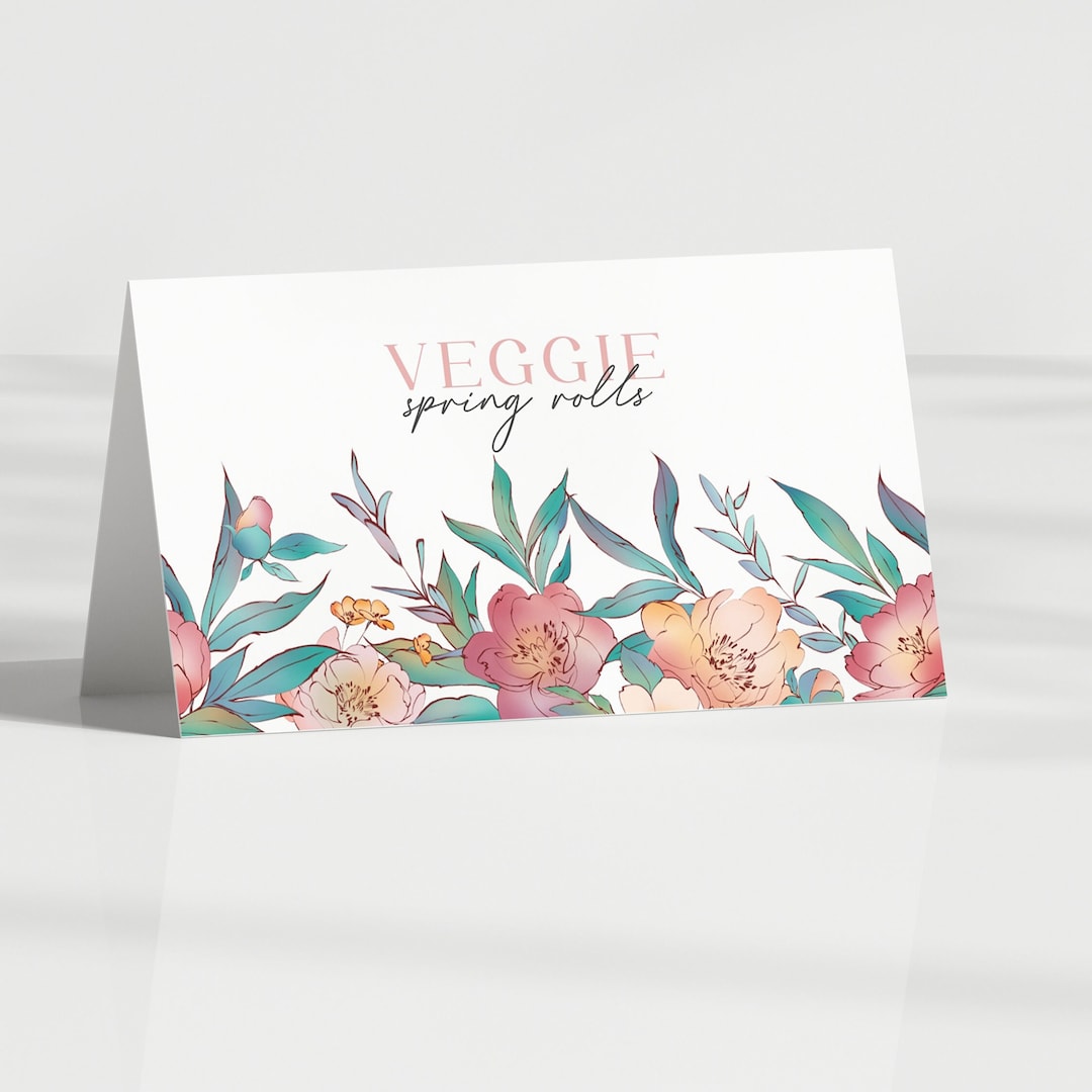 Baby in Bloom Floral Food Tent Sign | Editable Printable Template - Etsy