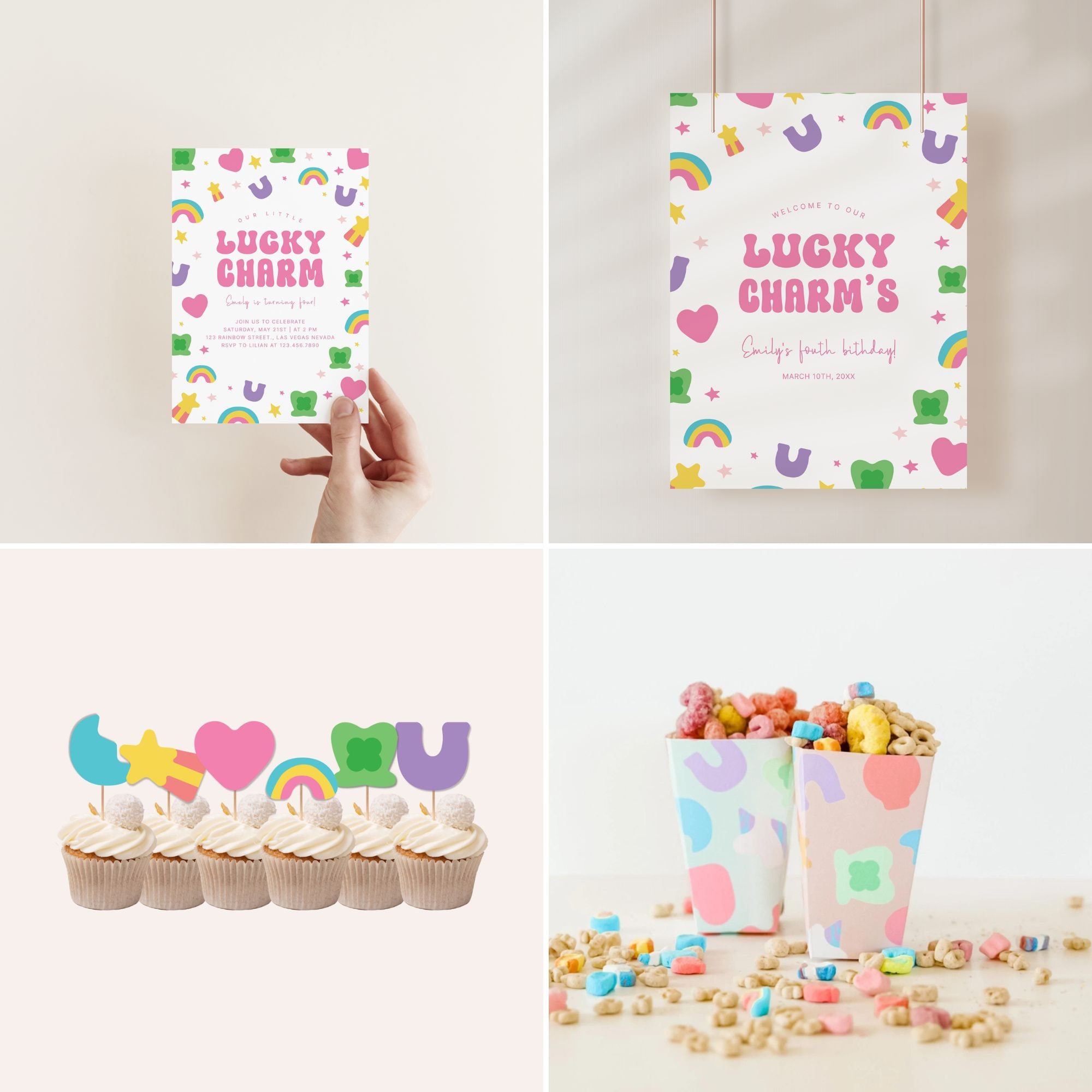 Lucky Charm Birthday Party Bundle Editable and Instant Files - Etsy