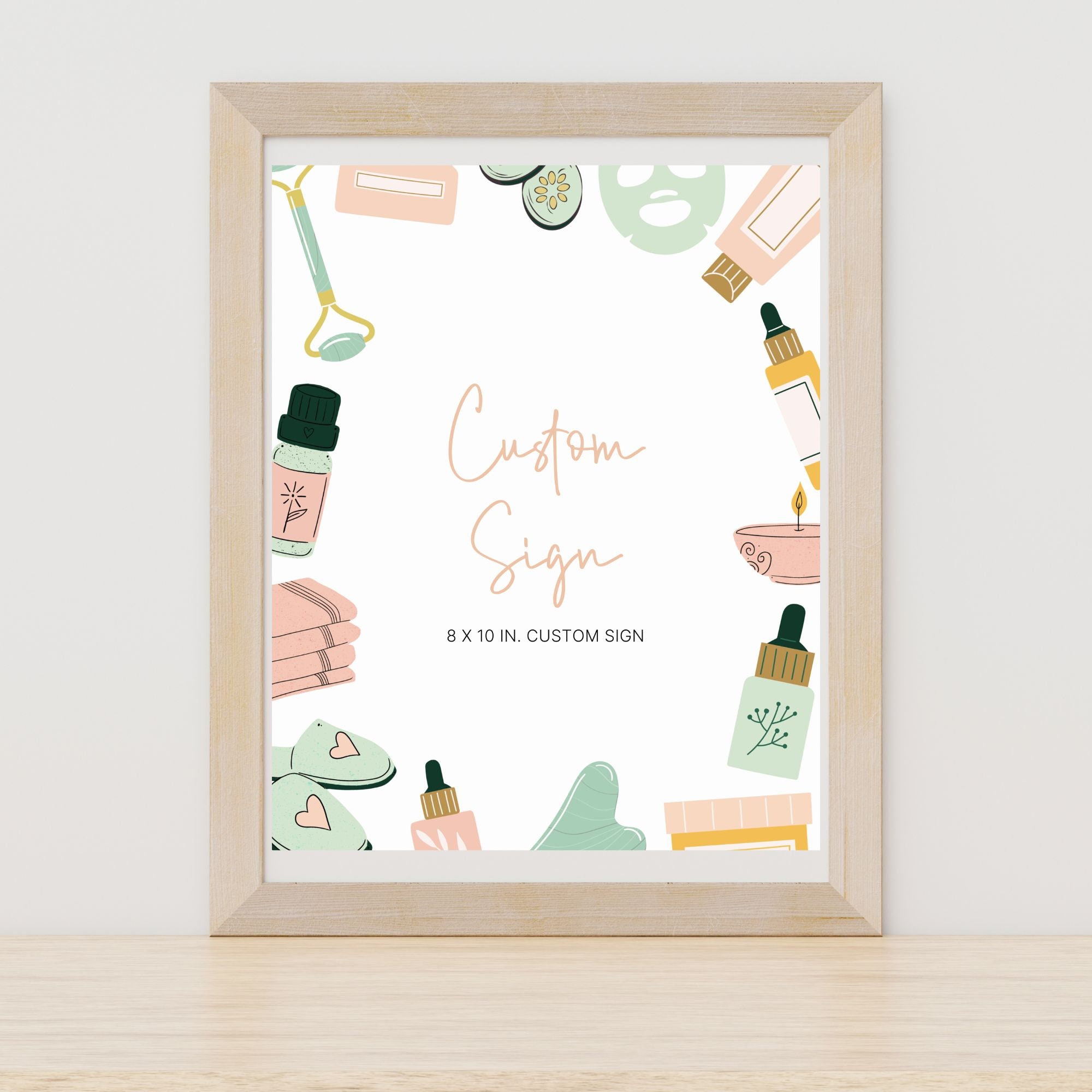 Spa Party Custom Party Sign Template | Editable on Corjl | Digital ...