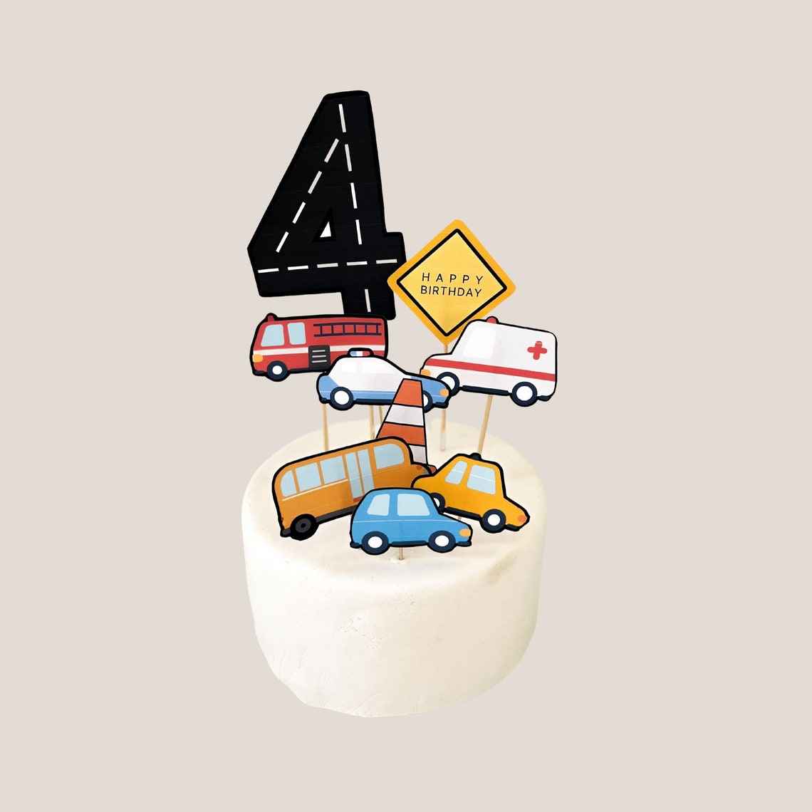 Transportation Party Cake Topper | Printable | Instant Download - Etsy