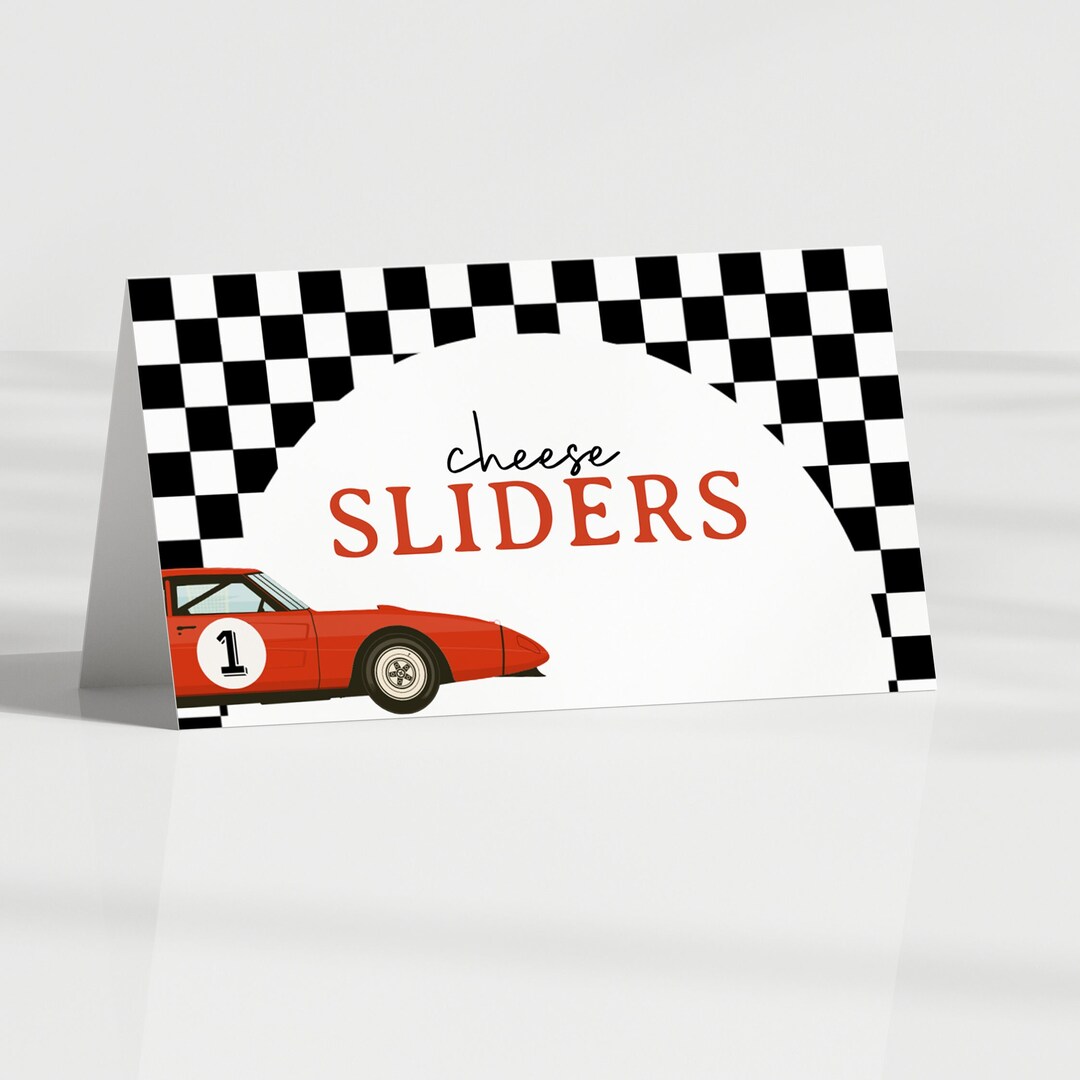 Fast One Birthday Party Food Tent | Editable Template - Etsy