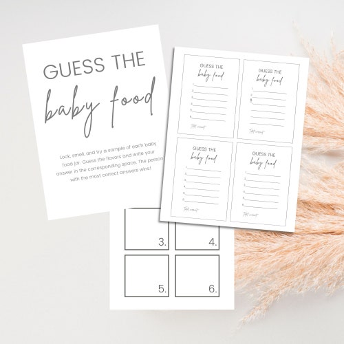 Baby Food Game Baby Food Jar Labels Sign Guess the Baby - Etsy