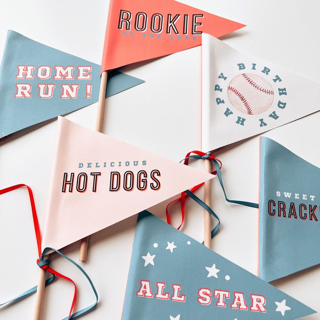 Rookie of the Year | Baseball Party Pennant Flags | Instant Download - Etsy