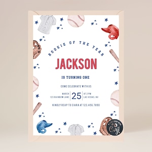 Rookie of the Year Birthday Invitation | Editable on Corjl - Etsy
