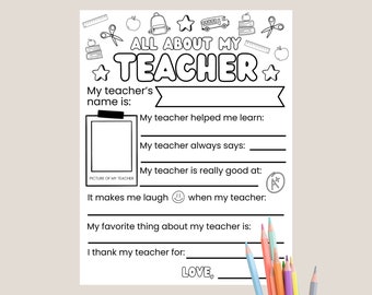 Printable Coloring Page Teacher Appreciation Week Teacher Worksheet ...