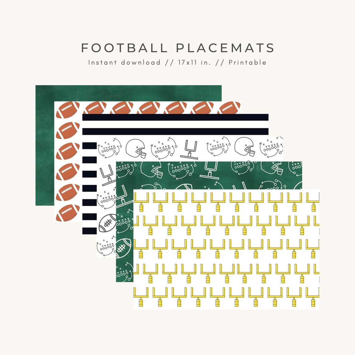 Football Party Placemats • Football Party Printable • Football Party ...