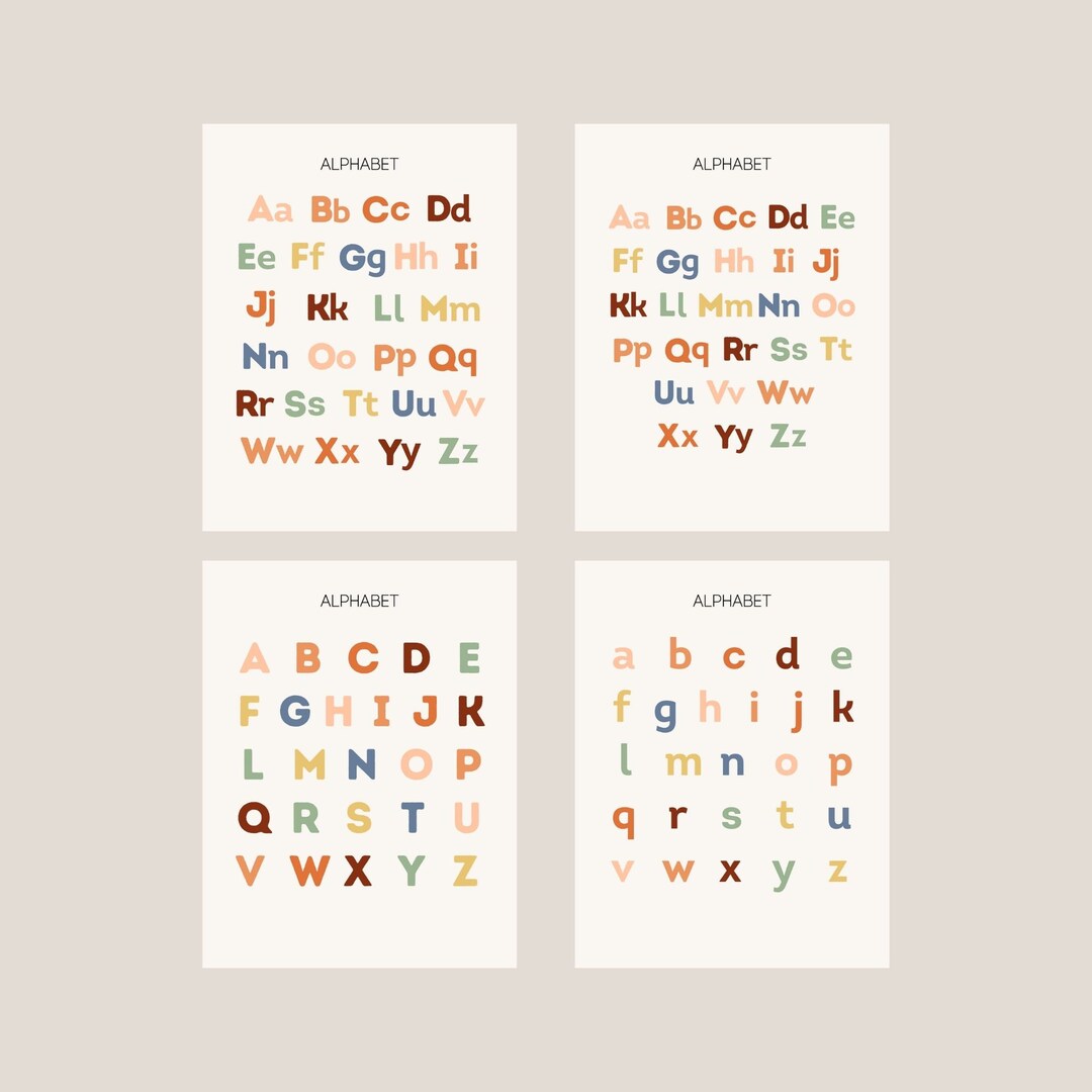 BOHO Alphabet ABC Educational Poster | Wall Art | Instant Download - Etsy