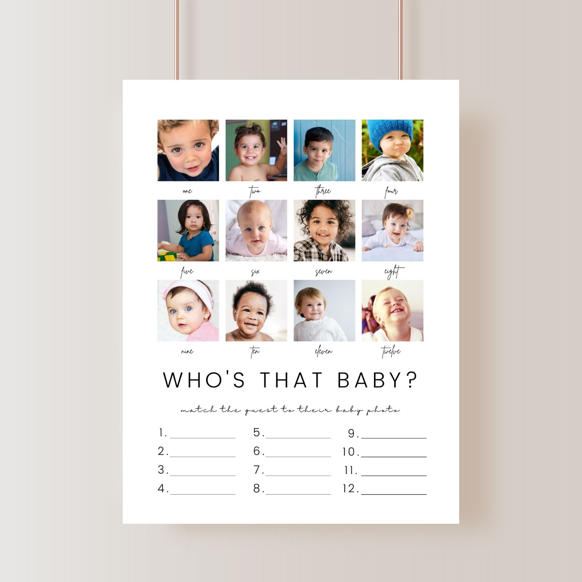 ¿Quién es ese bebé? / Juego de baby shower / Plantilla editable en ...