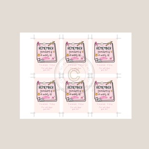 Teacher Thank You Gift Tag | Groovy Pink Design | Instant Download - Etsy