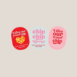 Chips Valentine's Day Printable Labels for Kids | Editable Template - Etsy