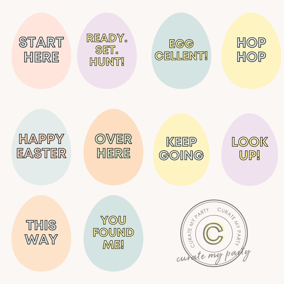 Easter Egg Hunt Signs | Printable | Instant Download | Modern Lawn ...