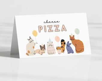 Editable Kitten Birthday Party Food Label Template, Printable Kitty Cat ...