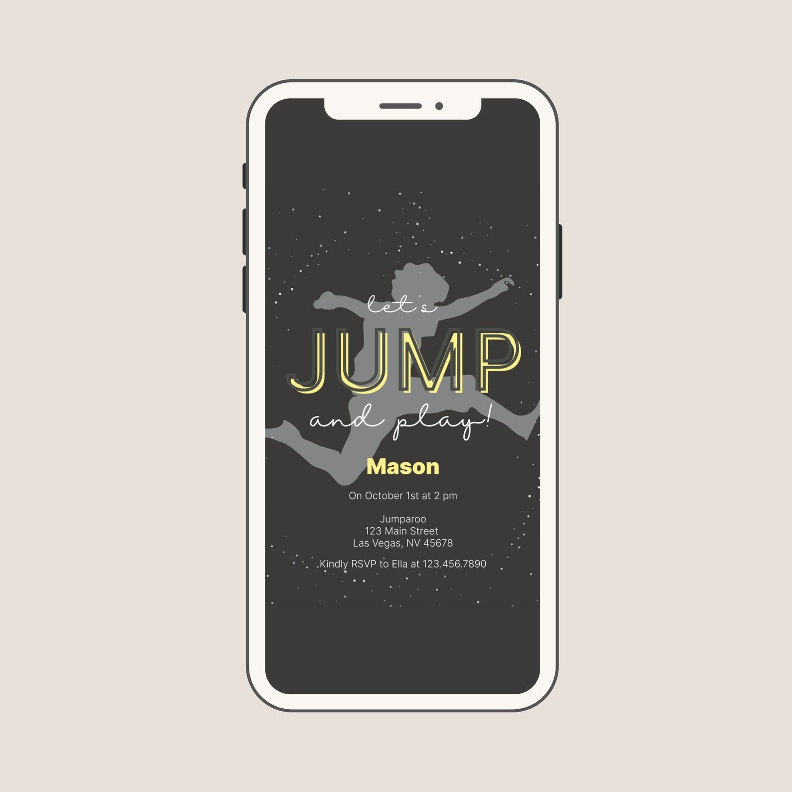 Jump Party Invitation | Editable on Corjl | Digital Download - Etsy