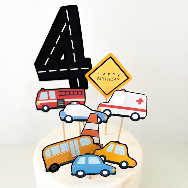 Transportation Party Cake Topper | Printable | Instant Download - Etsy