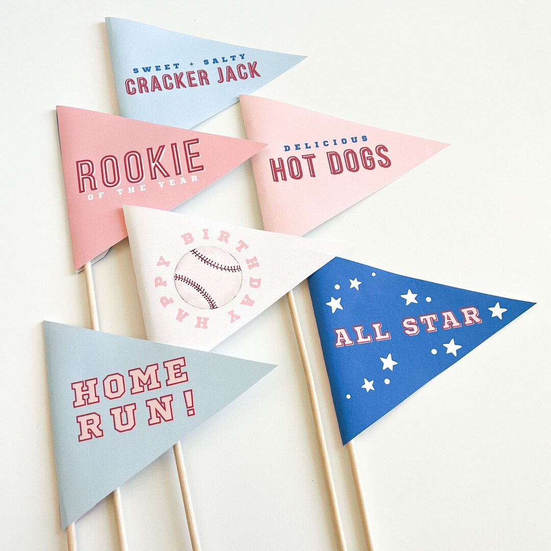 Rookie of the Year | Baseball Party Pennant Flags | Instant Download - Etsy