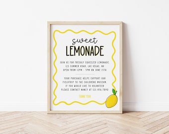Lemonade Stand Flyer Lemonade Fundraiser School Summer Picnic Pta ...