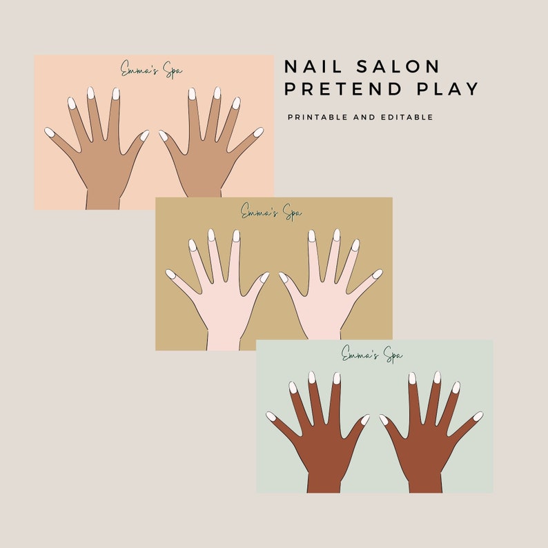 Nail Salon Pretend Play Printable Activity Worksheet | Editable on ...