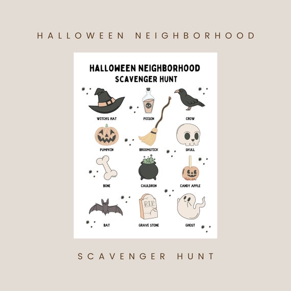 Halloween Scavenger Hunt Fall Scavenger Hunt Printable - Etsy