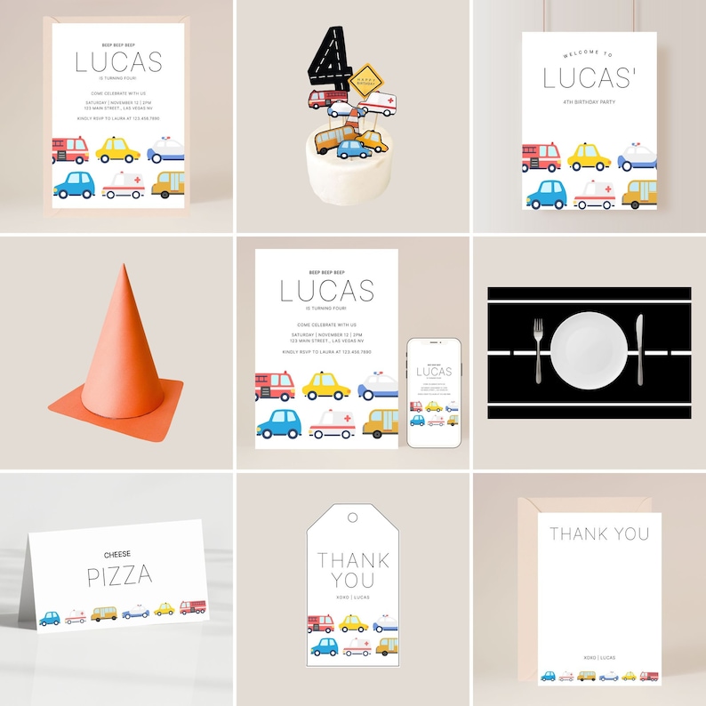 Transportation Party Bundle | Editable on Corjl | Instant Downloads - Etsy