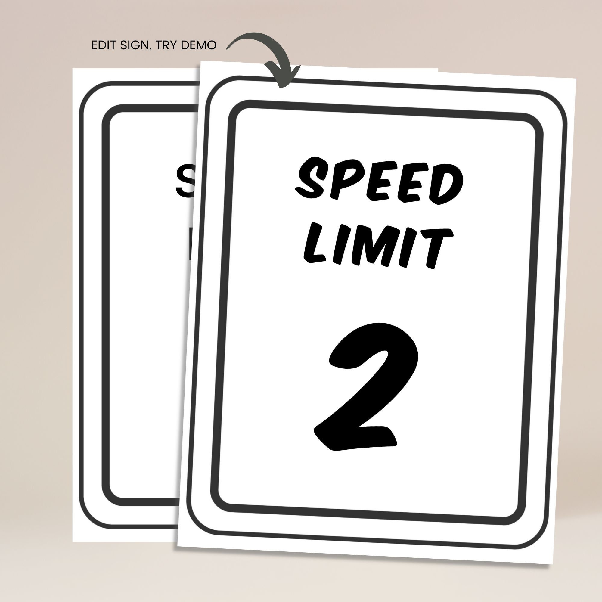 Editable Speed Limit Sign Digital Download Two Fast Racing Party - Etsy