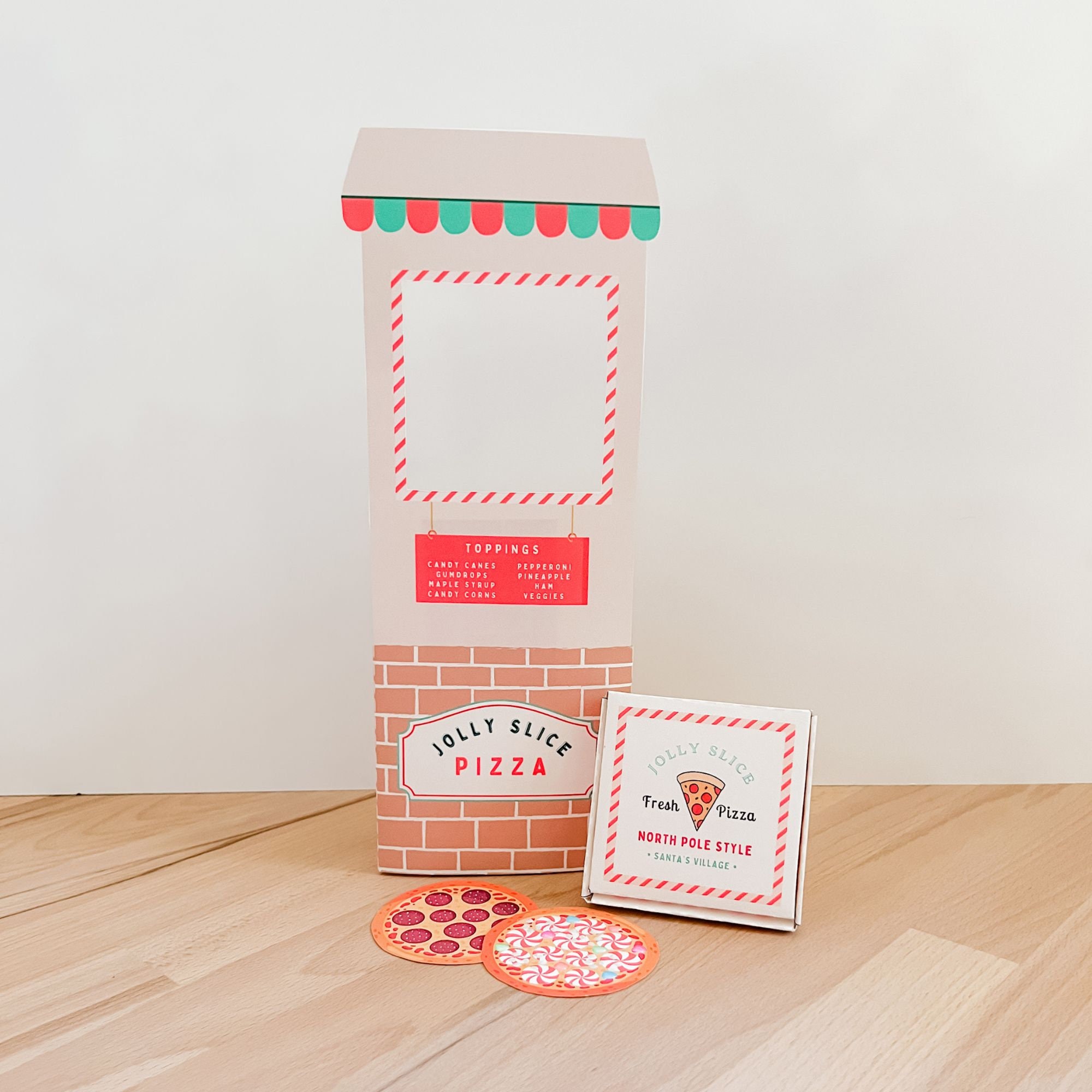 Elf Printable Pizza Stand, Pizza Box, a Pizza Props Instant Download - Etsy