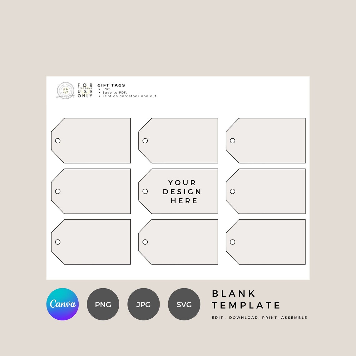 Gift Tags Template Instant Download Easy to Use - Etsy