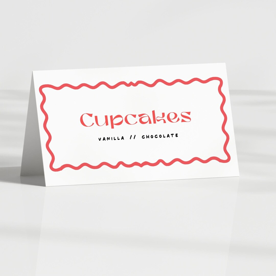 WAVY Wedding Food Tent | Tent Sign | Editable Template | Digital ...