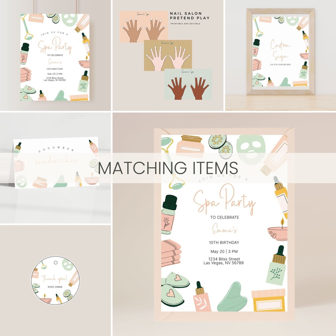 Nail Salon Pretend Play Printable Activity Worksheet Editable on Corjl ...