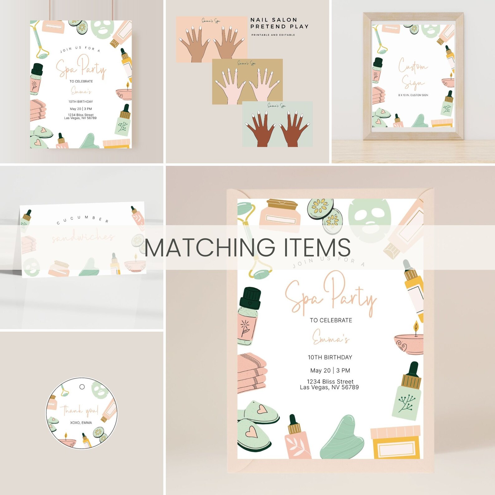 Nail Salon Pretend Play Printable Activity Worksheet Editable on Corjl ...