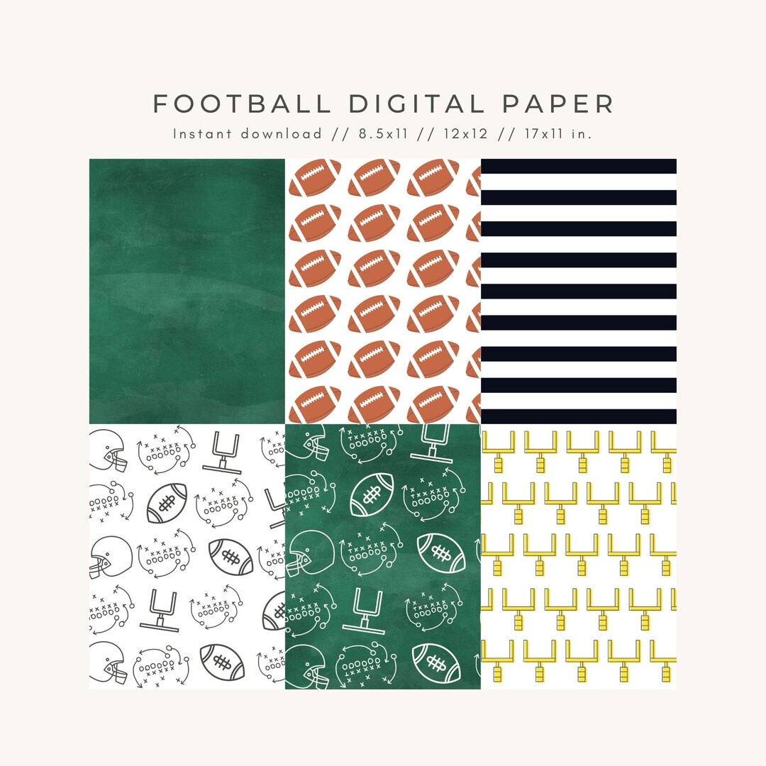 Football Digital Paper • Football Party Printable • Football Party ...