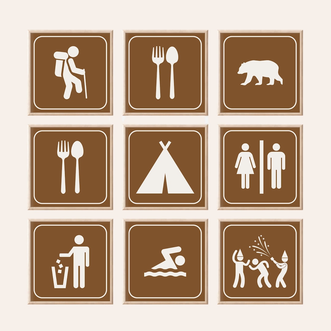 Campground Party Signs | Printable and Editable Colors on Canva - Etsy