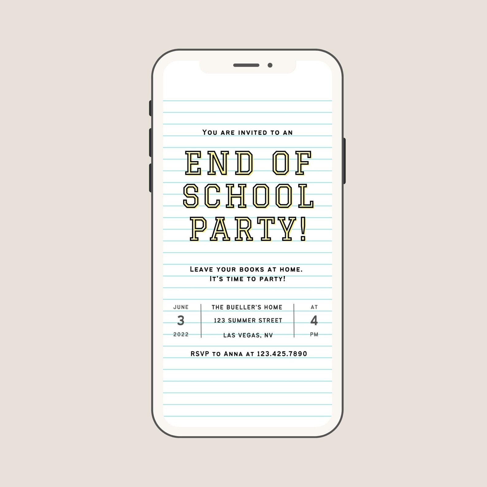 End of School Party Invitation End of Year Party Editable - Etsy