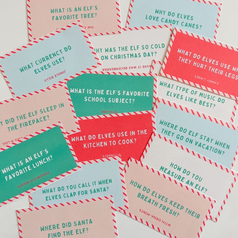 Elf Jokes | Printable Cards | Instant Download - Etsy