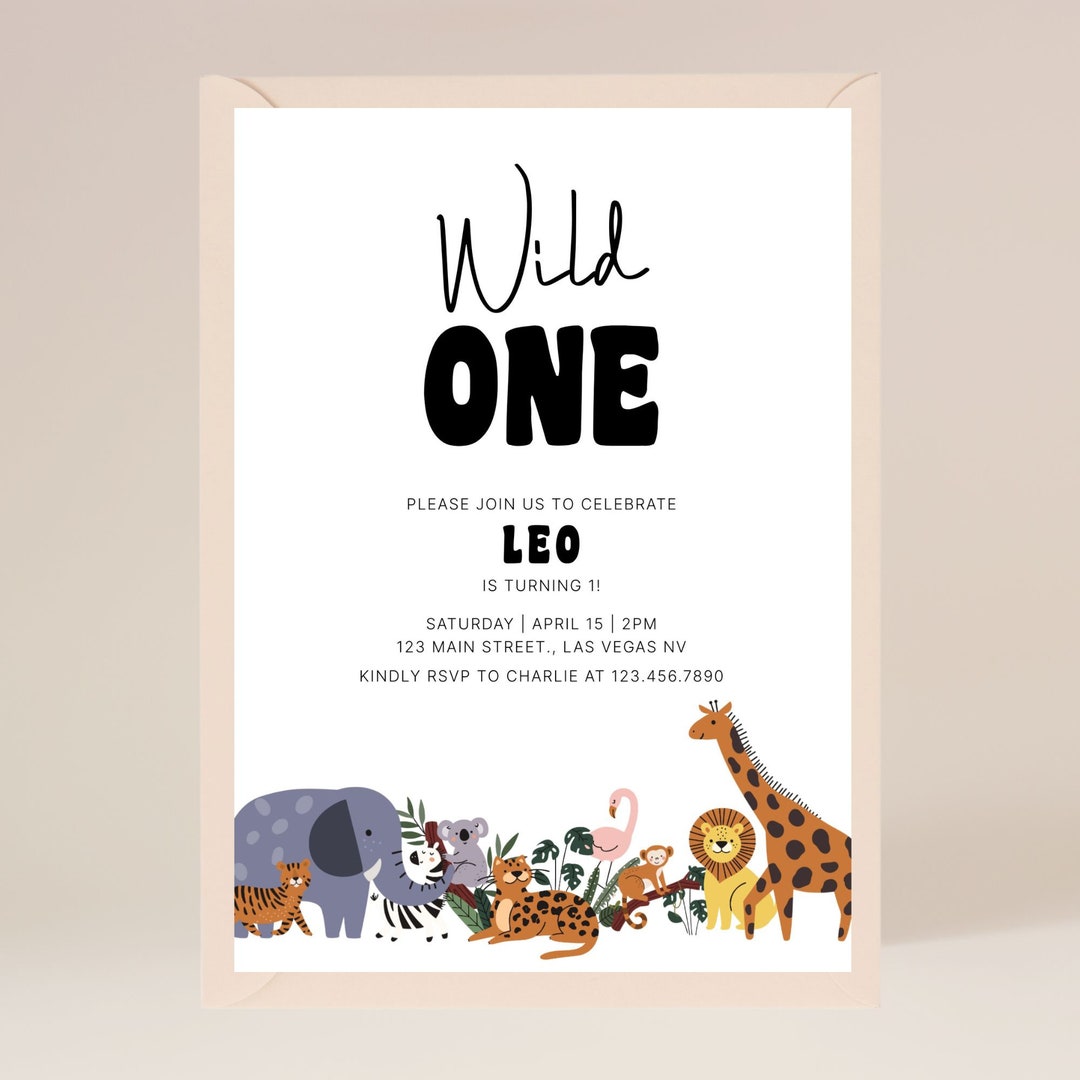 Wild One Birthday Party Invitation | Digital Download - Etsy