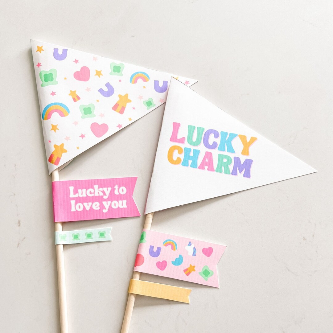 Lucky Charm Pennant Flags | Instant Download - Etsy