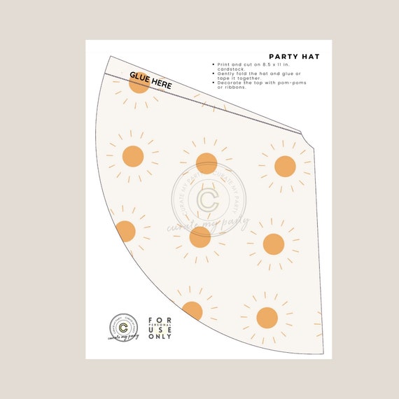 SUNSHINE Party Hat First Trip Around the Sun Instant - Etsy