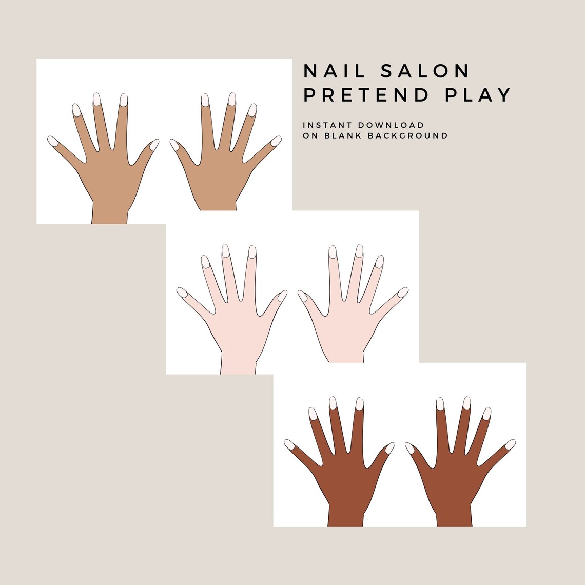 Nail Salon Pretend Play Printable Activity Worksheet Editable on Corjl ...
