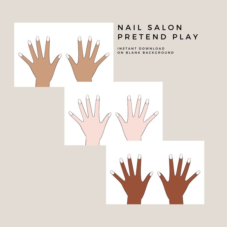 Nail Salon Pretend Play Printable Activity Worksheet Editable on Corjl ...