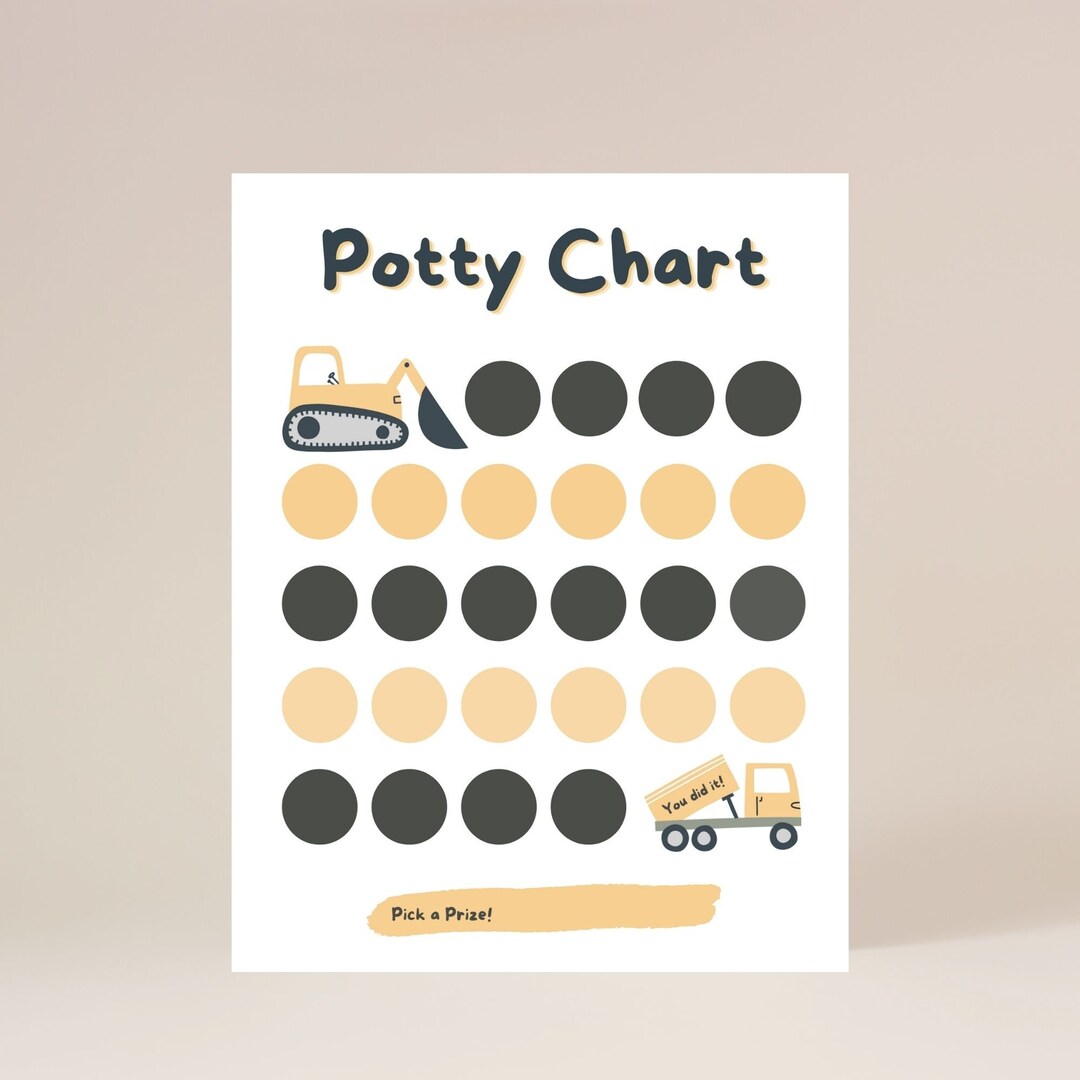 Construction Potty Training Chart | Potty Reward Chart | Instant ...