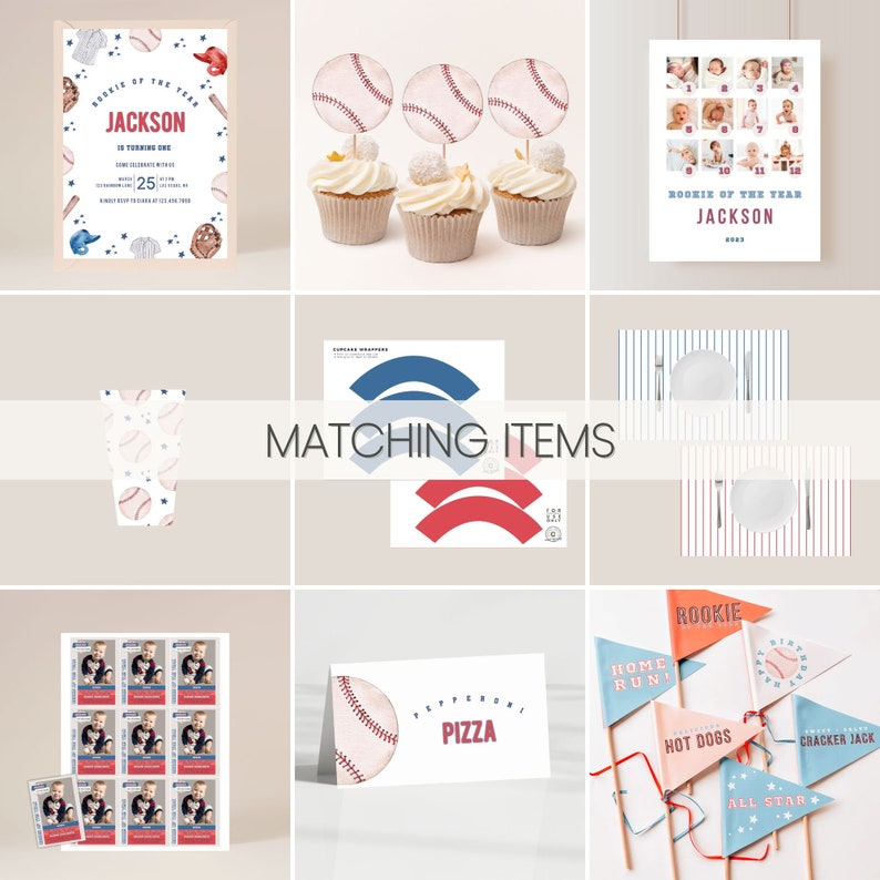 Rookie of the Year Party Photo Collage Editable on Canva - Etsy