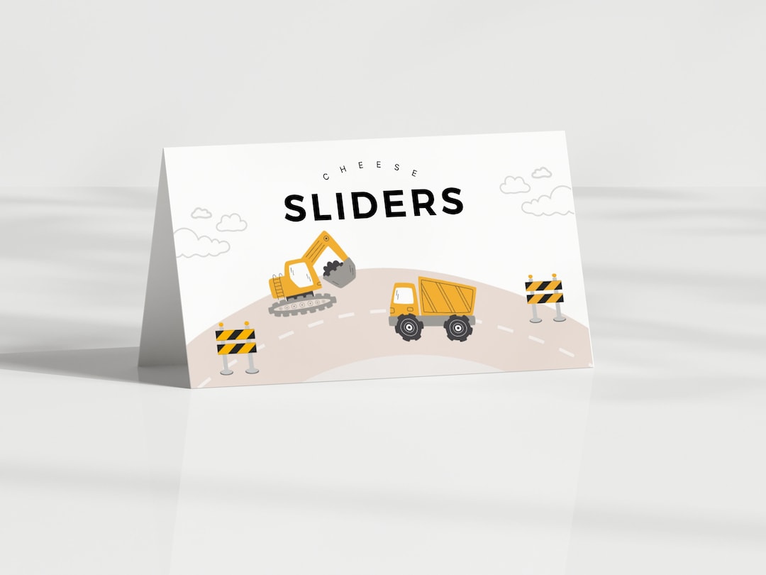 Construction Party Food Tent Signs | Editable Download - Etsy