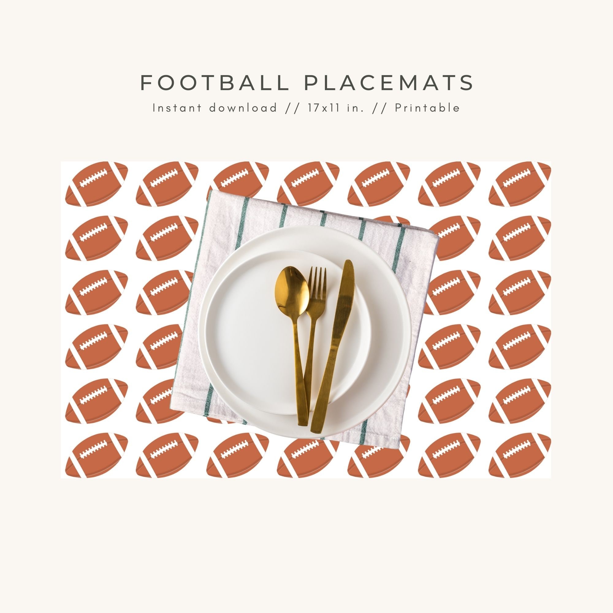 Football Party Placemats Football Party Printable Football - Etsy